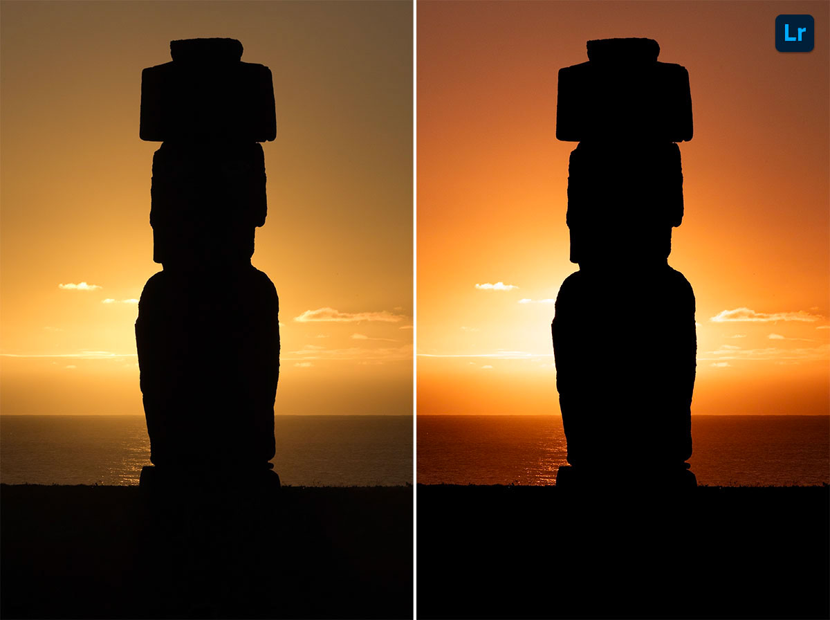 Sunset colours moai | Edit | Photoshop Lightroom