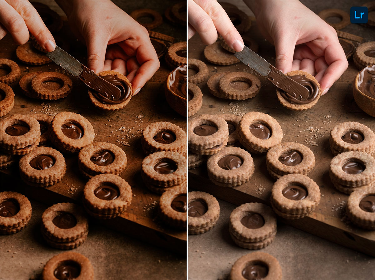 Delicious cookies with chocolate | Remix | Photoshop Lightroom