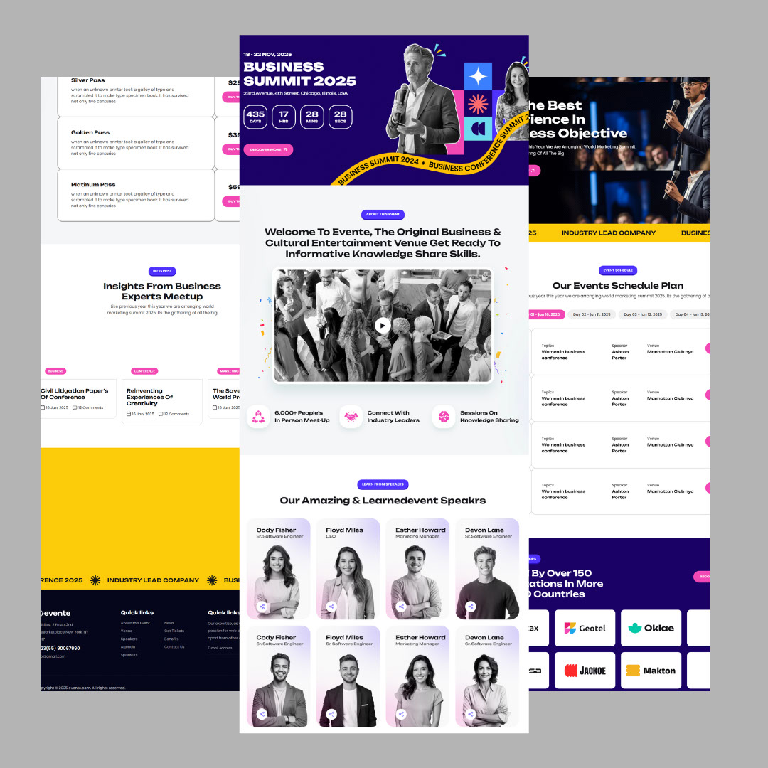 Events and Conference landing page on Behance :: Behance