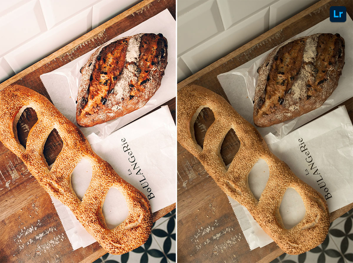 Bread on wooden backdrop | Edit | Photoshop Lightroom