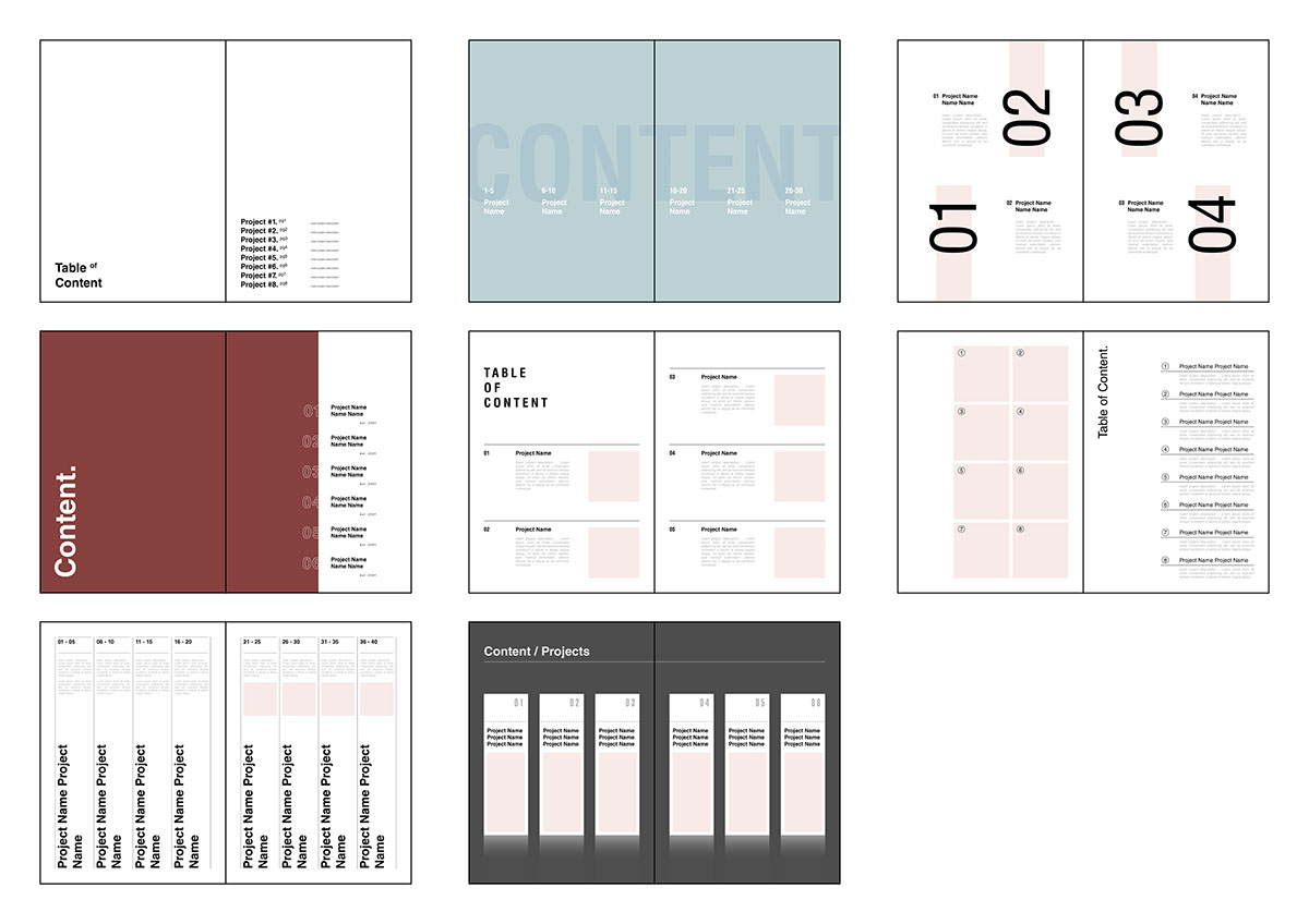 Architecture Portfolio Table of Content Templates on Behance :: Behance