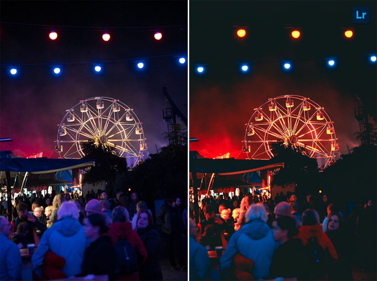 Ferris Wheel (dark light) | Remix | Photoshop Lightroom