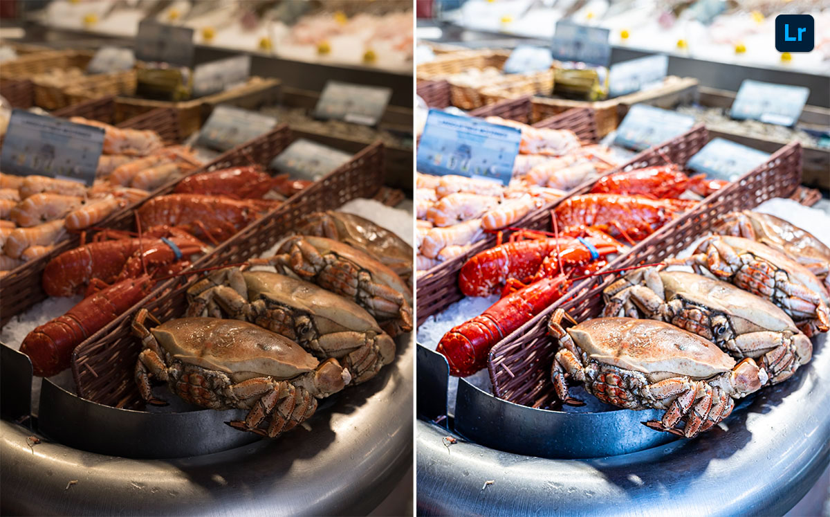 seafood at a french market | Edit | Photoshop Lightroom