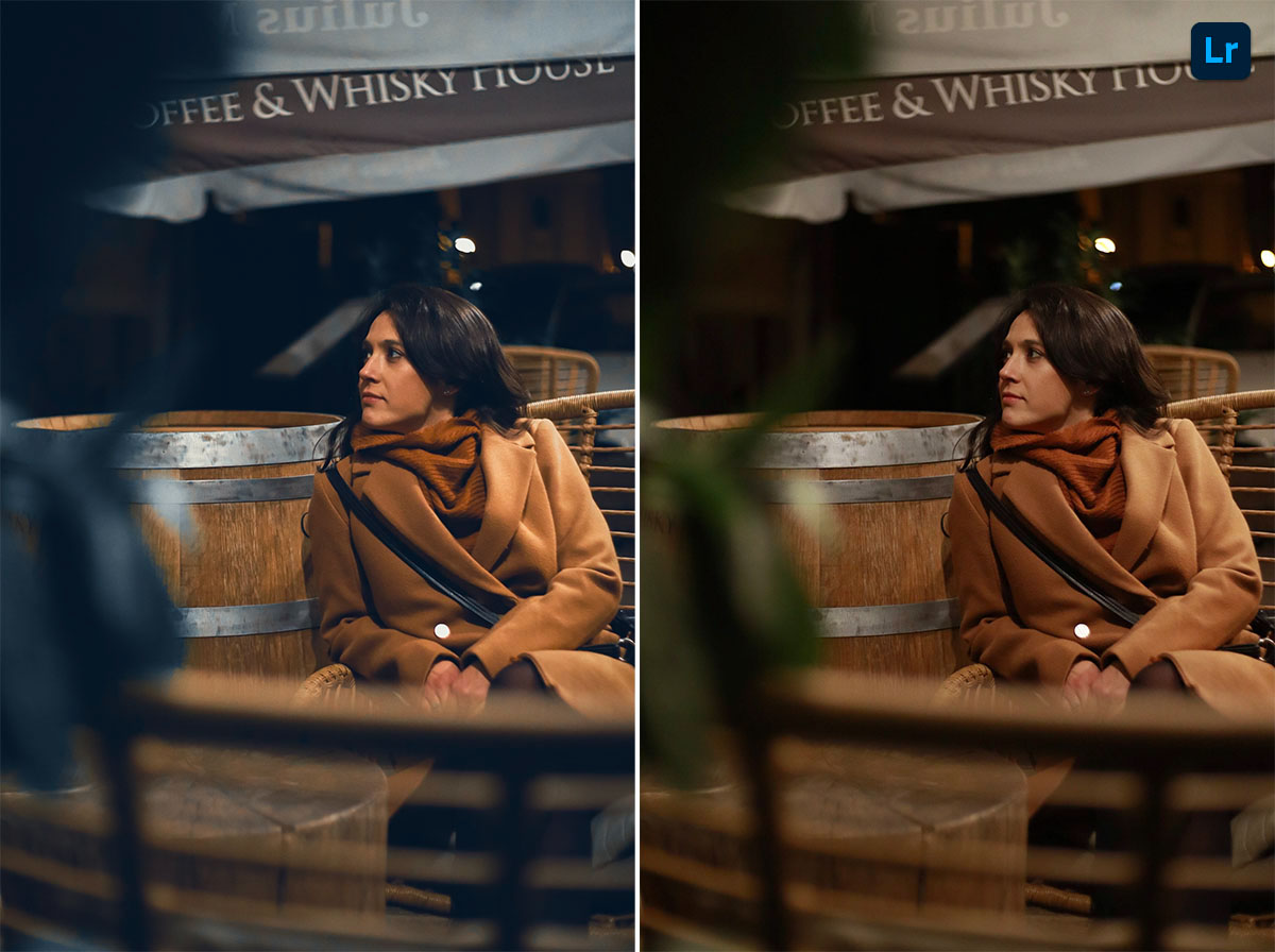 Girl in cafe & whisky pub | Remix | Photoshop Lightroom
