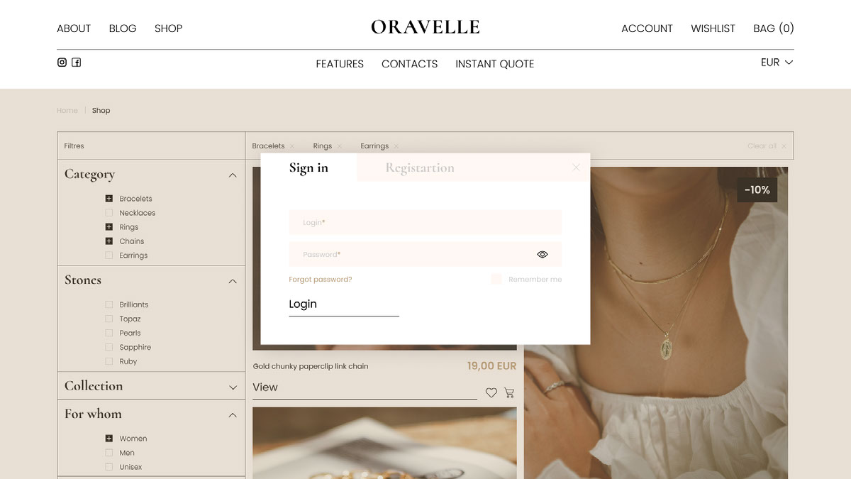 Jewellery Store Figma Constructor on Behance :: Behance