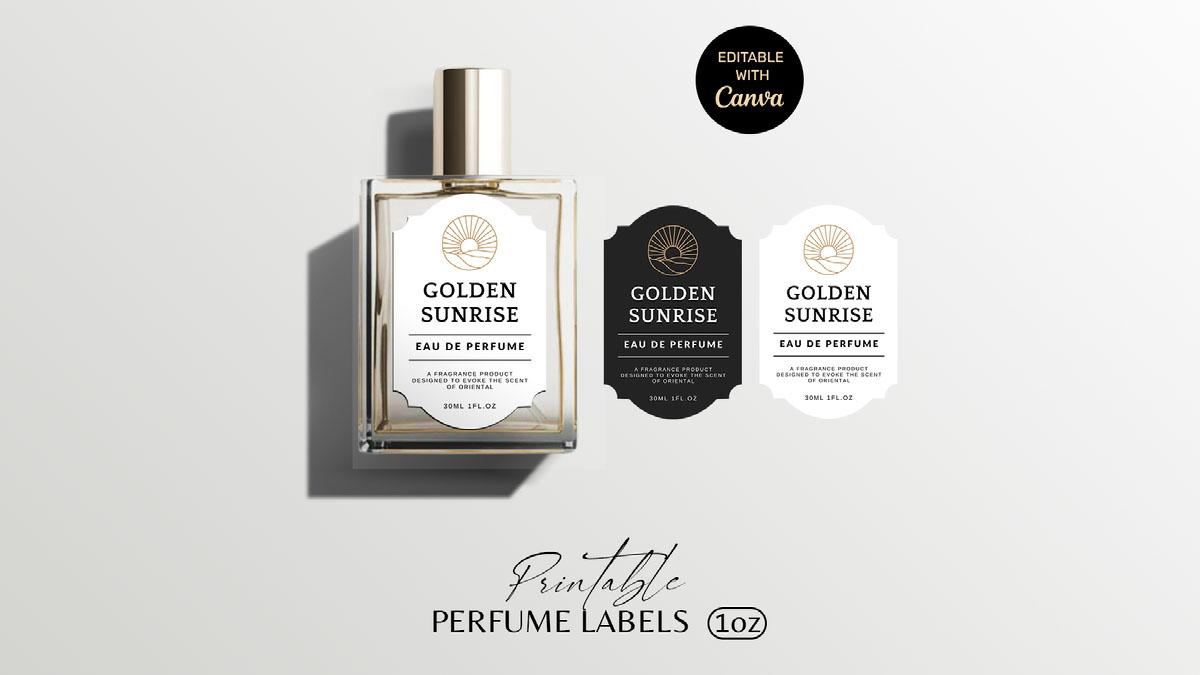 Label Perfume template canva 1oz on Behance :: Behance