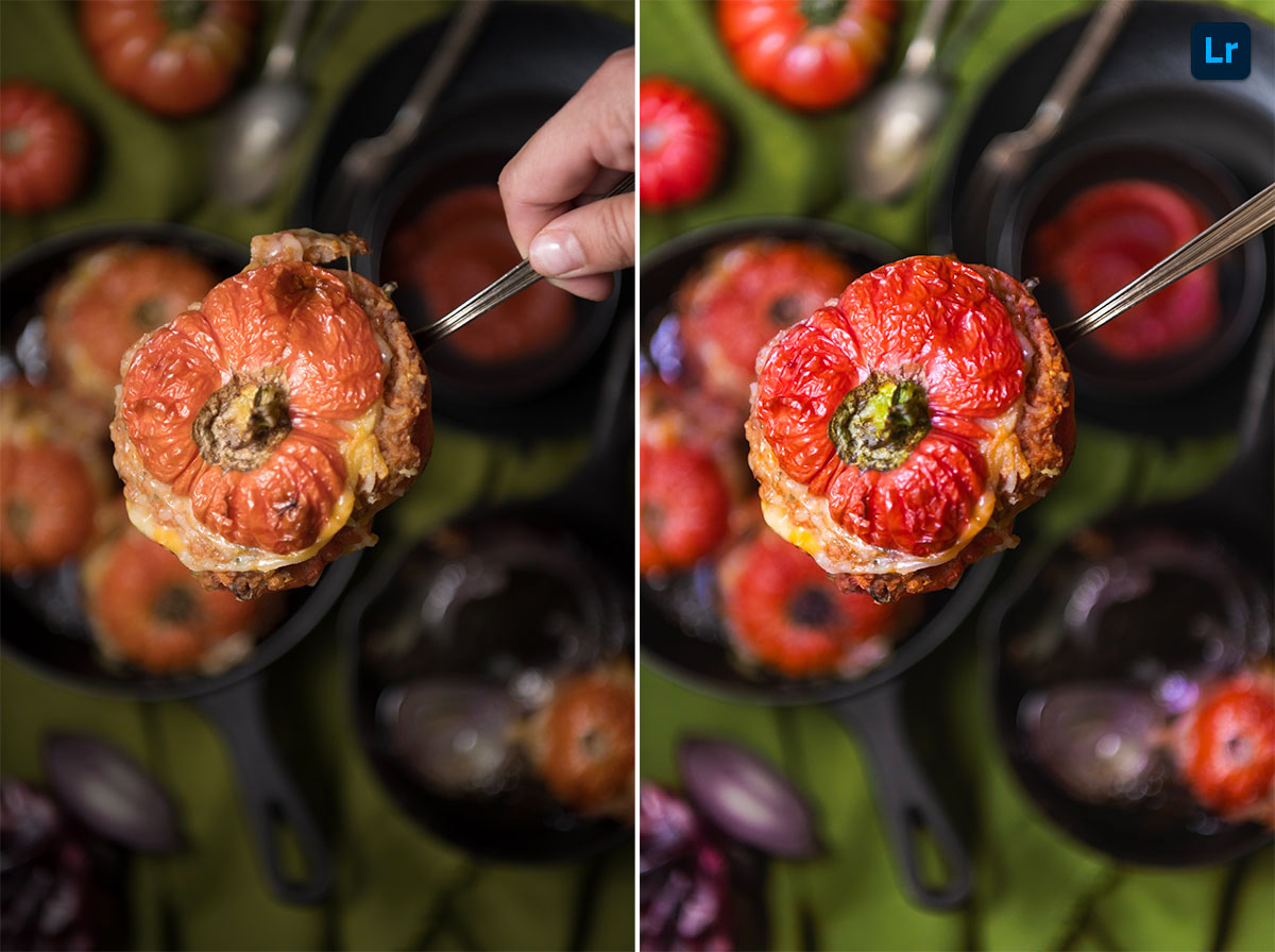 Stuffed heirloom tomatoes 🍅 | Edit | Photoshop Lightroom