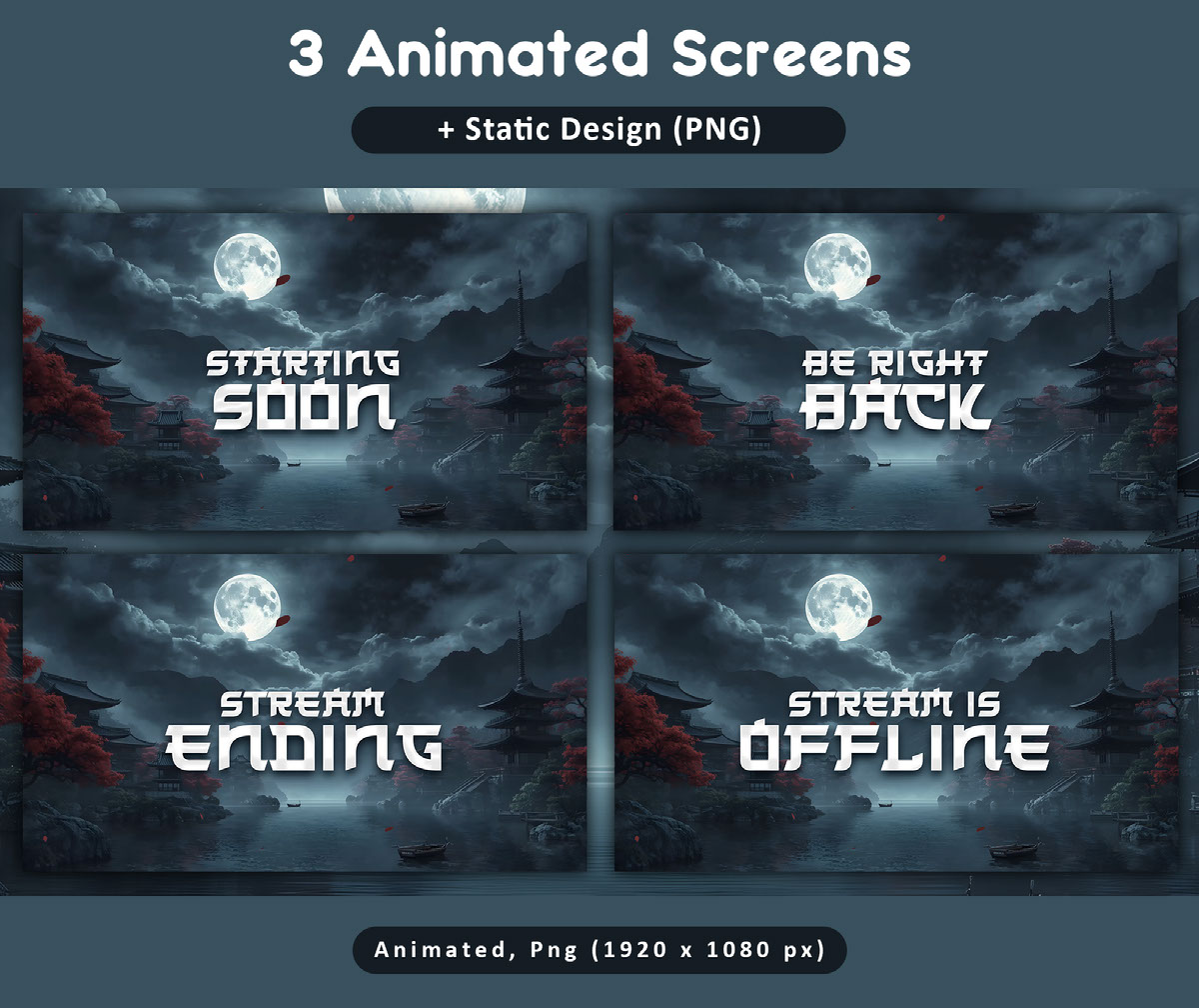 Samurai Moon Animated Stream Package on Behance :: Behance
