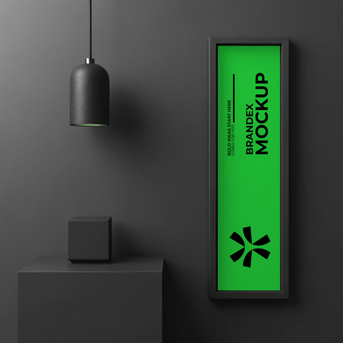 Modern Vertical Sign Mockup with Green and Black Contrast on Behance ...