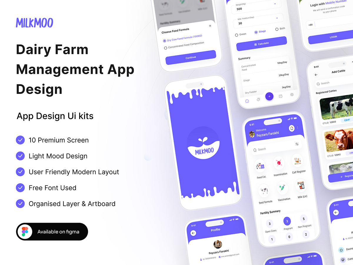 Dairy Farm Management Mobile App UI Design on Behance :: Behance