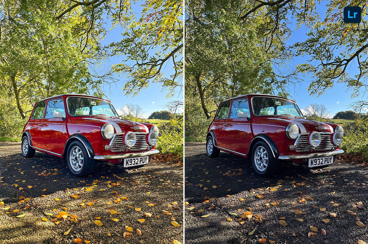 Autumn Red Mini Cooper | Edit | Photoshop Lightroom