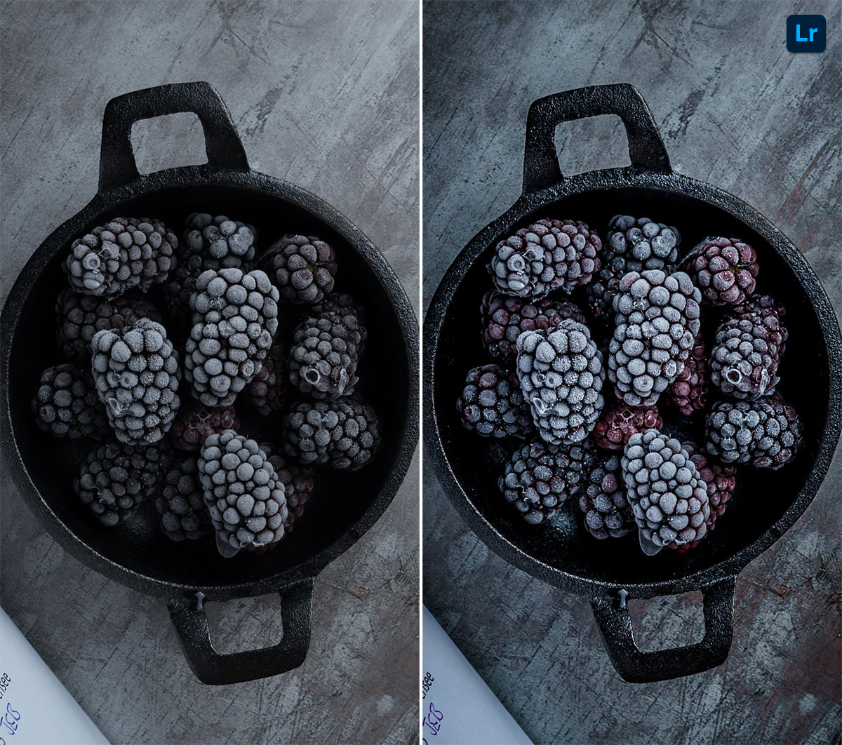 Frozen Blackberries | Remix | Photoshop Lightroom