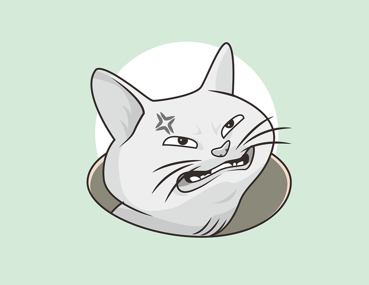 Angry Cat Vector Illustration with Aggressive Expression on Behance ...