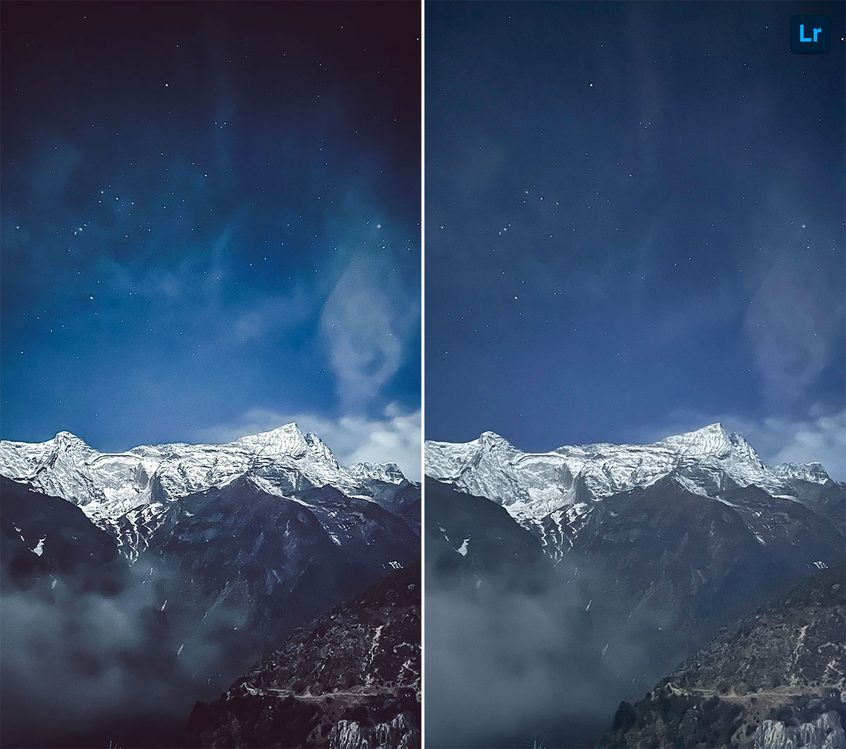 Himalayas Night Shot | Edit | Photoshop Lightroom