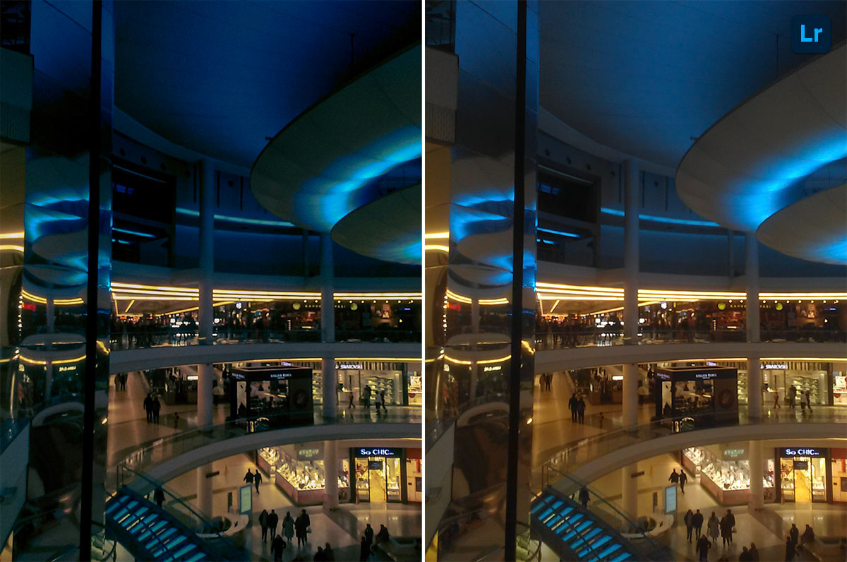 Shopping mall lights | Edit | Photoshop Lightroom