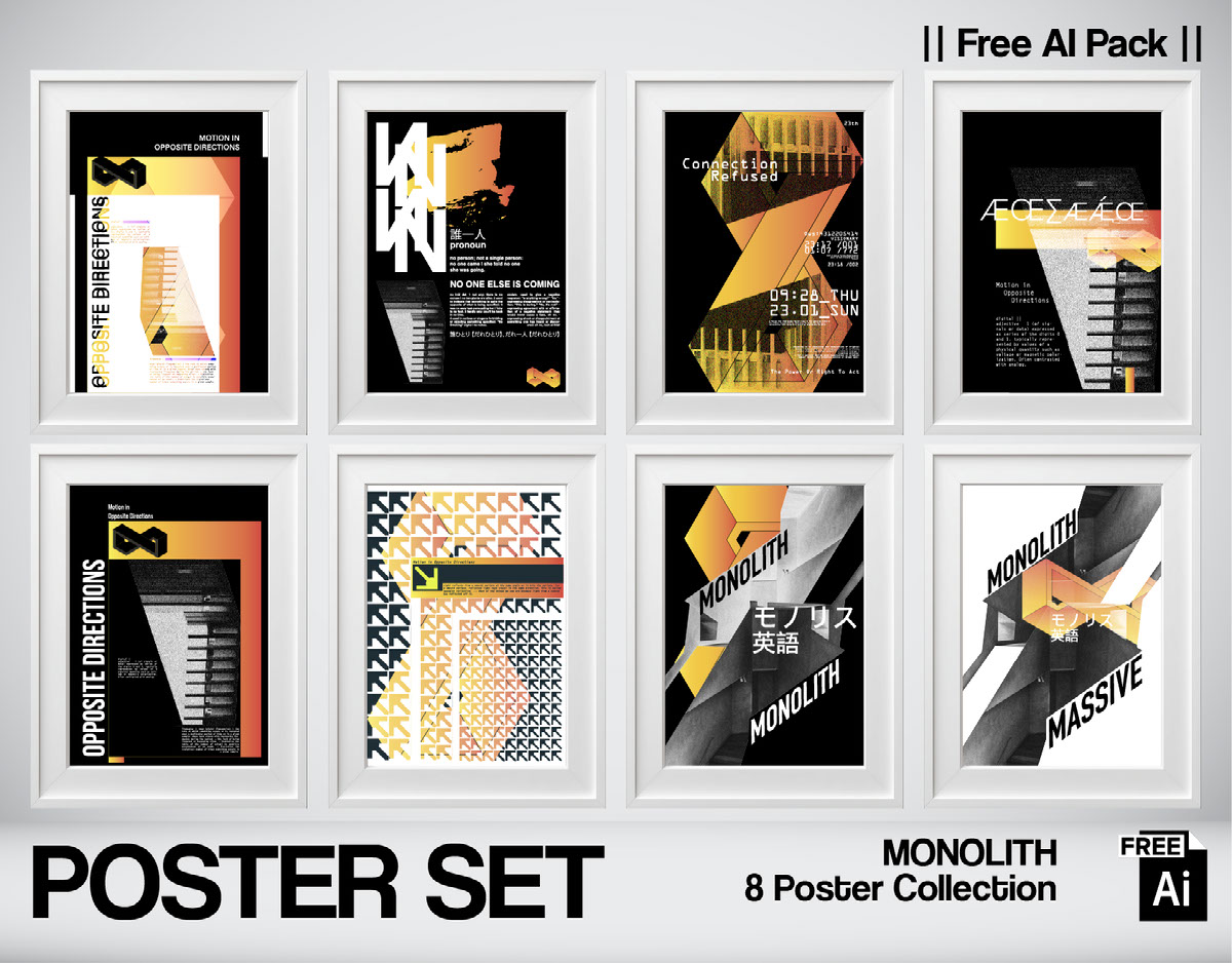 MONOLITH 8x A3 AI Poster Series on Behance :: Behance