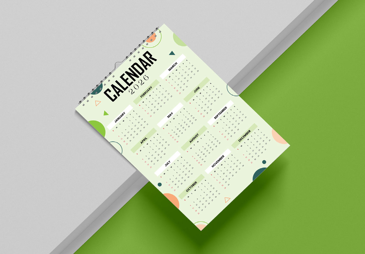2026 Wall Calendar Template - Minimal Geometric on Behance :: Behance