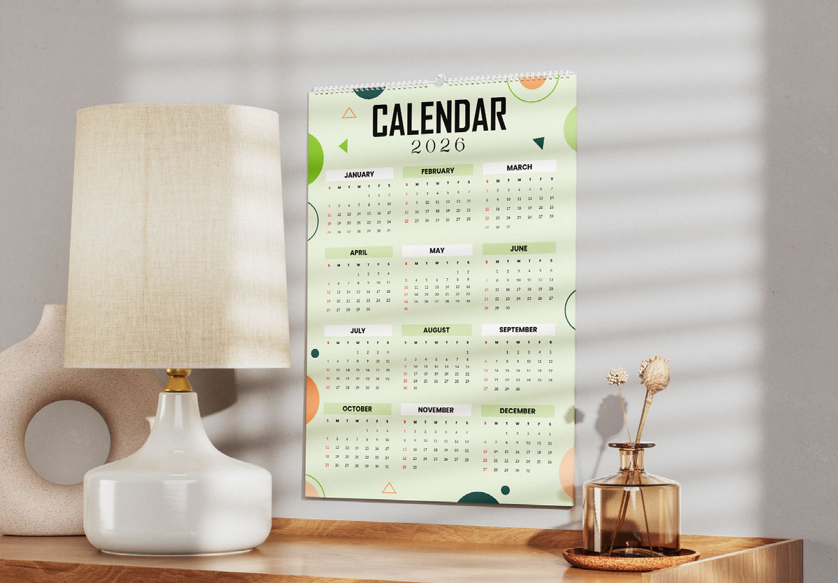 2026 Wall Calendar Template - Minimal Geometric on Behance :: Behance