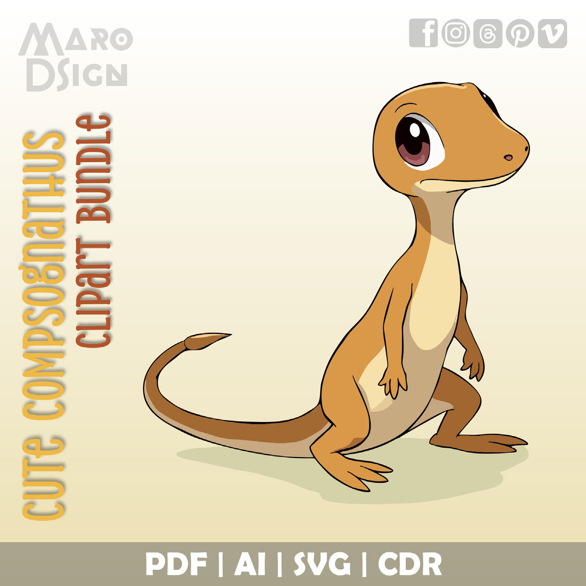 Cute Compsognathus Bundle - AI PDF SVG on Behance :: Behance