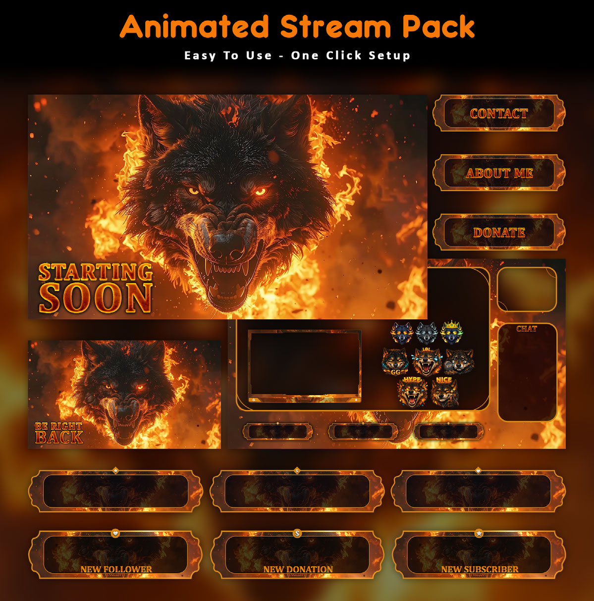 Wolf Stream Overlay I Twitch Overlay on Behance :: Behance