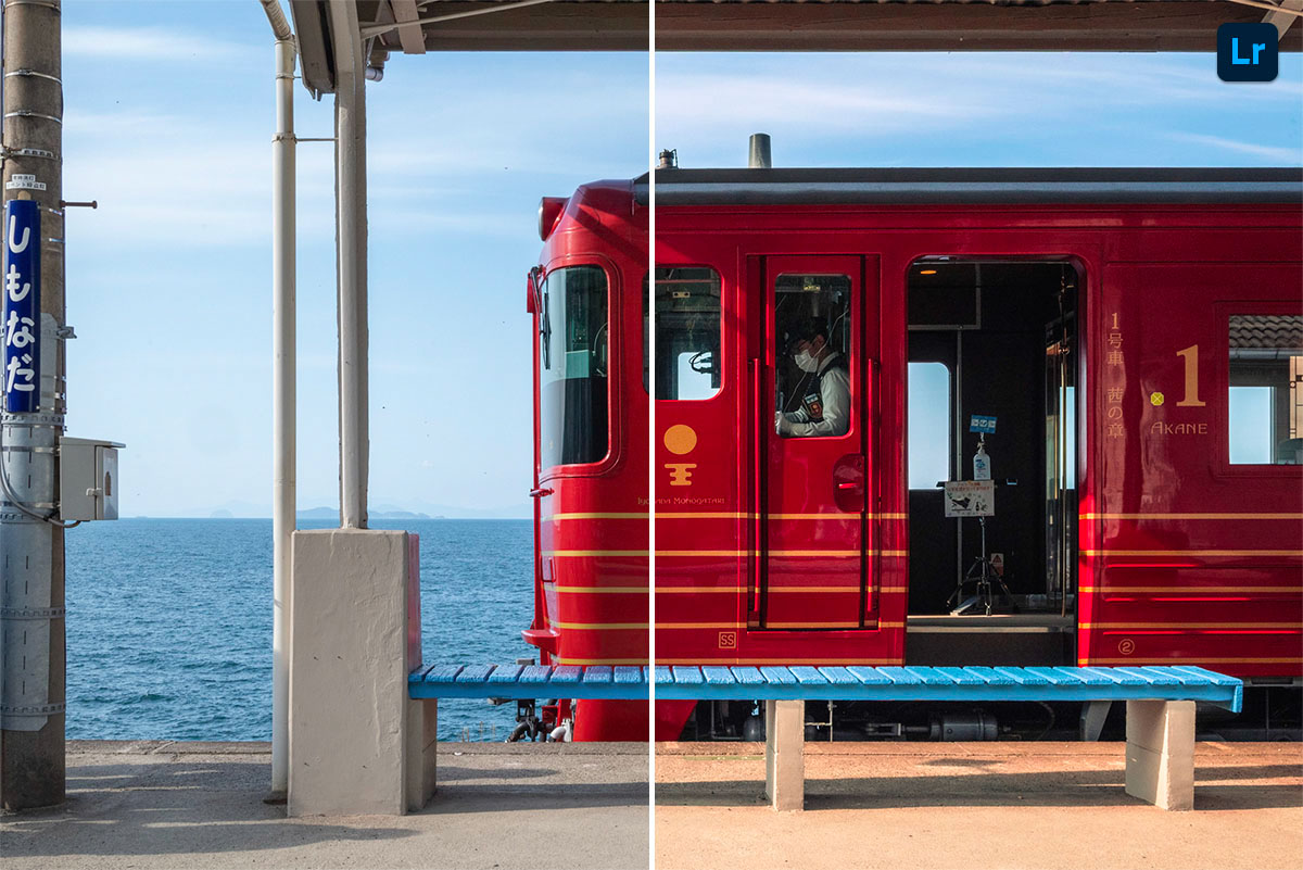 Japanese Train on the Sea | Edit | Photoshop Lightroom