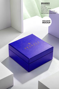 Elegant Blue Box Mockup with Minimalist Design :: Behance