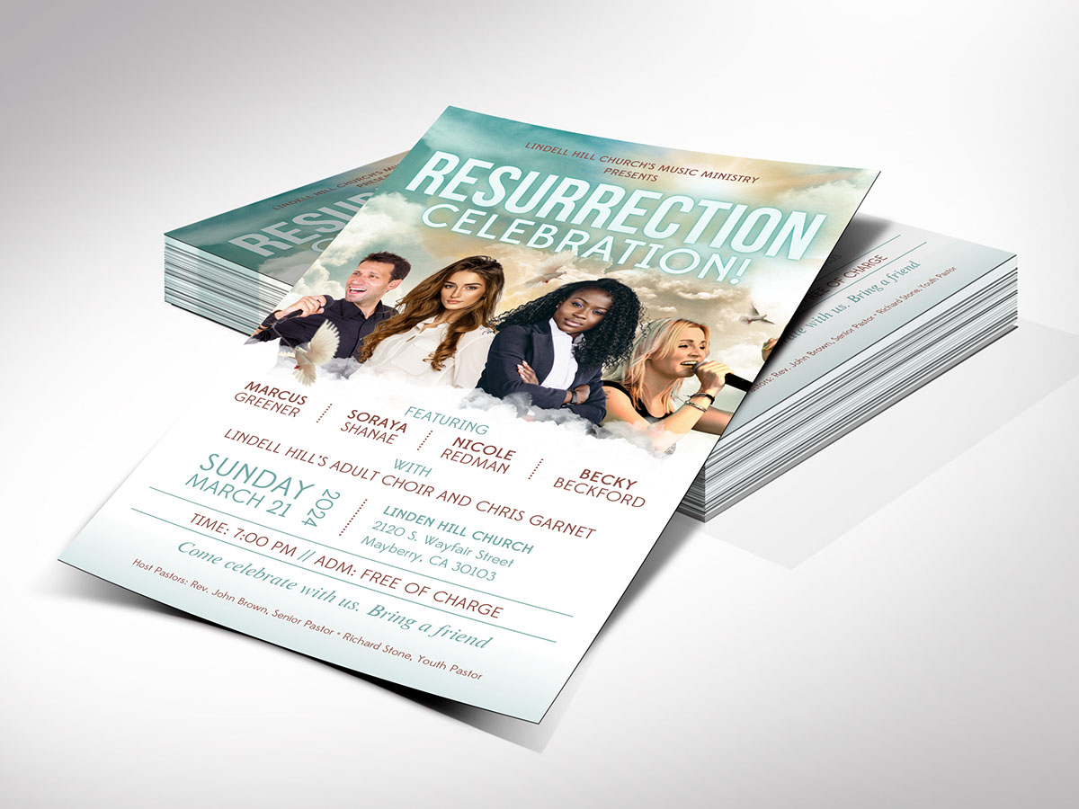 Resurrection Celebration Flyer Canva Template on Behance :: Behance