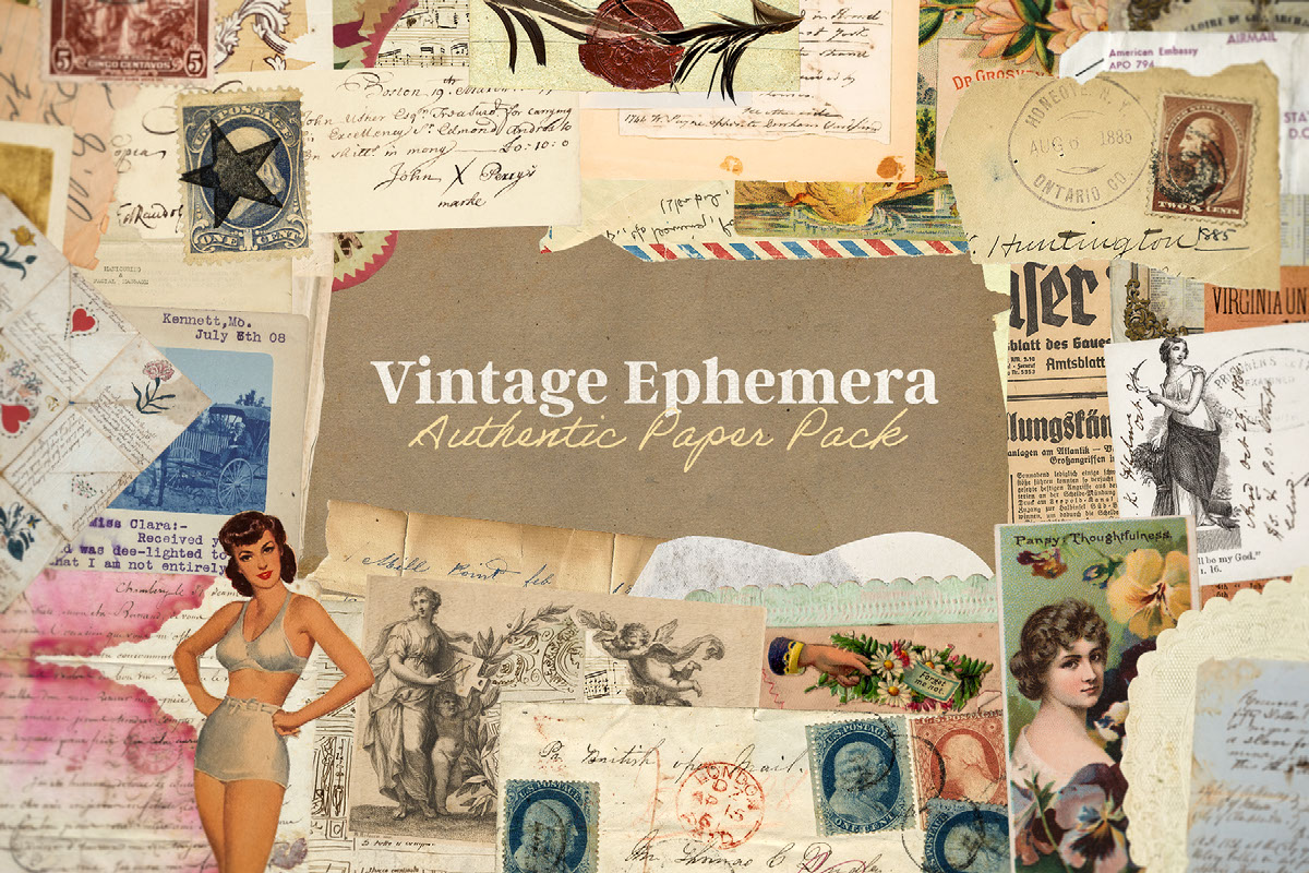 Vintage Ephemera Paper Pack on Behance :: Behance