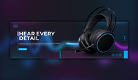 Free headset website hero banner design template. :: Behance