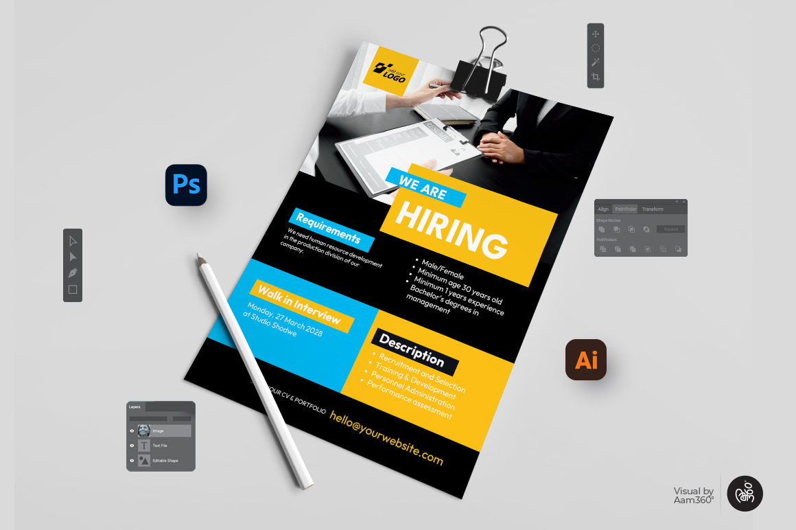Canva Editable Hiring Flyer Template on Behance :: Behance