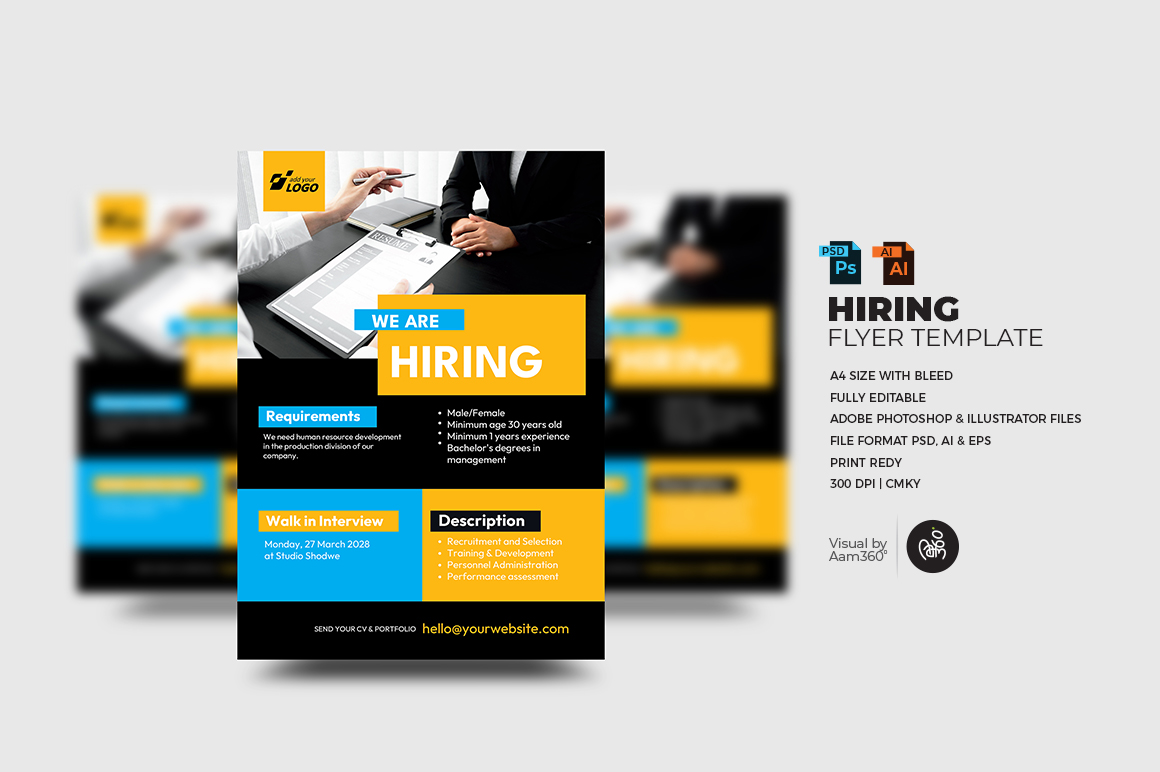 Canva Editable Hiring Flyer Template on Behance :: Behance