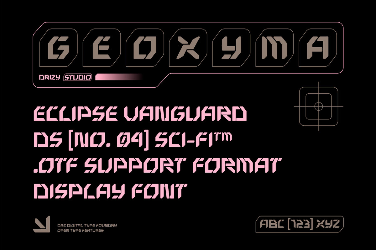 Geoxyma - Futuristic Stencil Font on Behance :: Behance