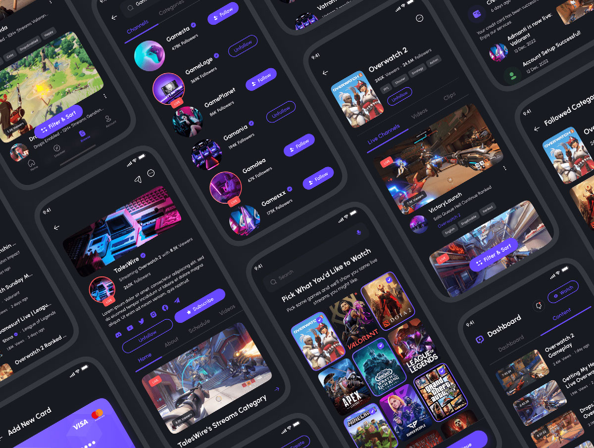 Streamo - Game Live Streaming App UI Kit on Behance :: Behance Streamo - Game Live Streaming App UI Kit on Behance :: Behance