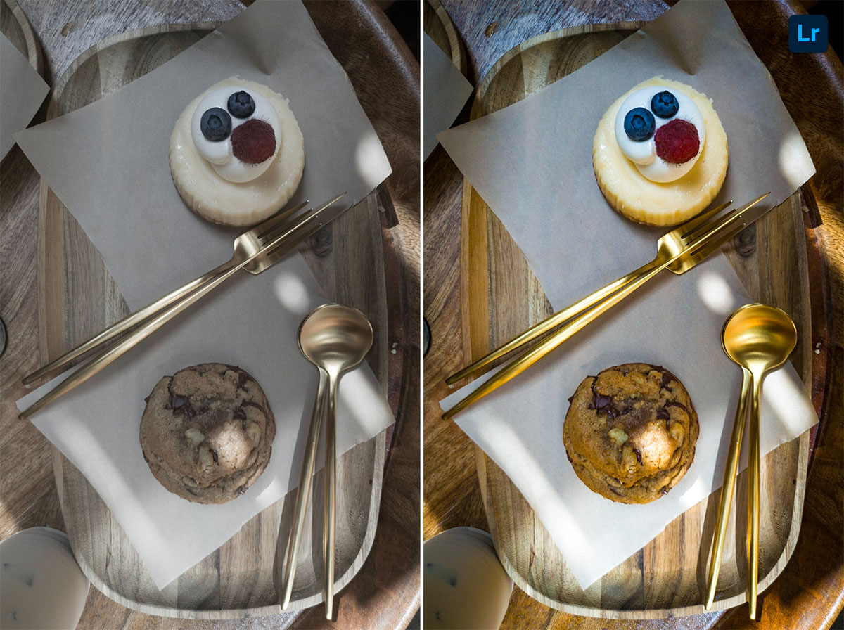 Golden Cheesecake and cookie | Edit | Photoshop Lightroom