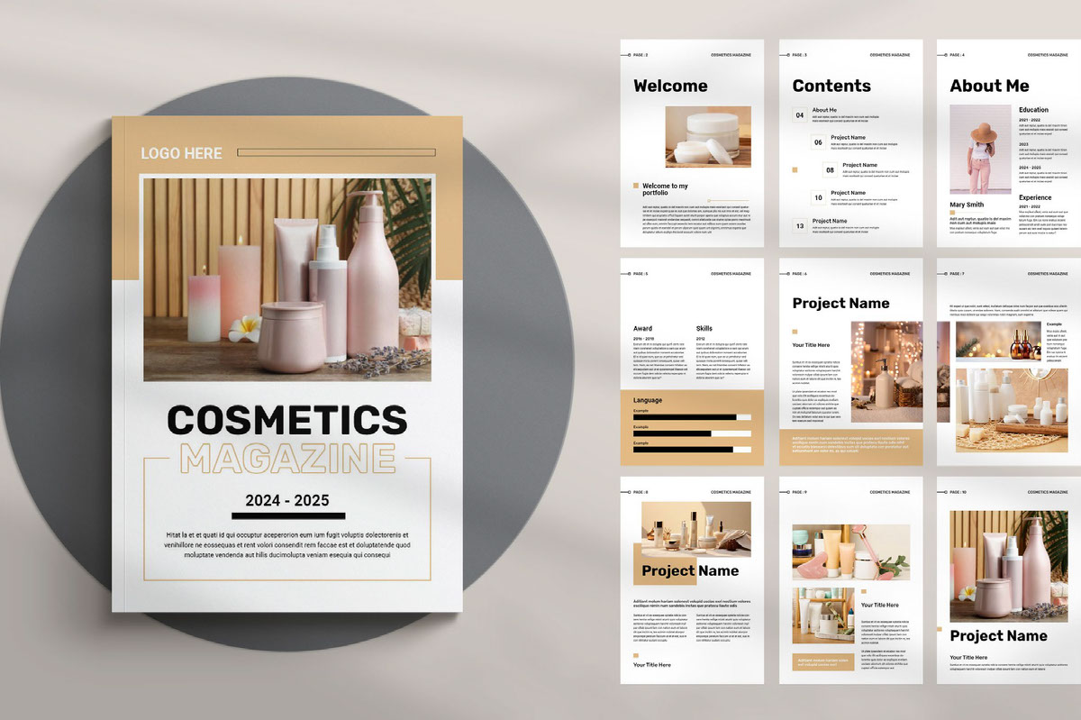 Cosmetics Magazine Layout Template on Behance :: Behance