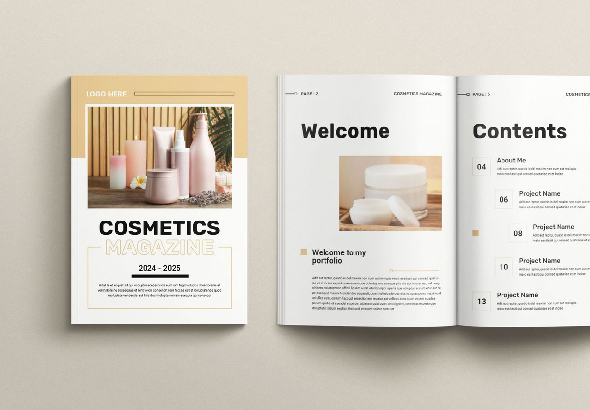 Cosmetics Magazine Layout Template on Behance :: Behance