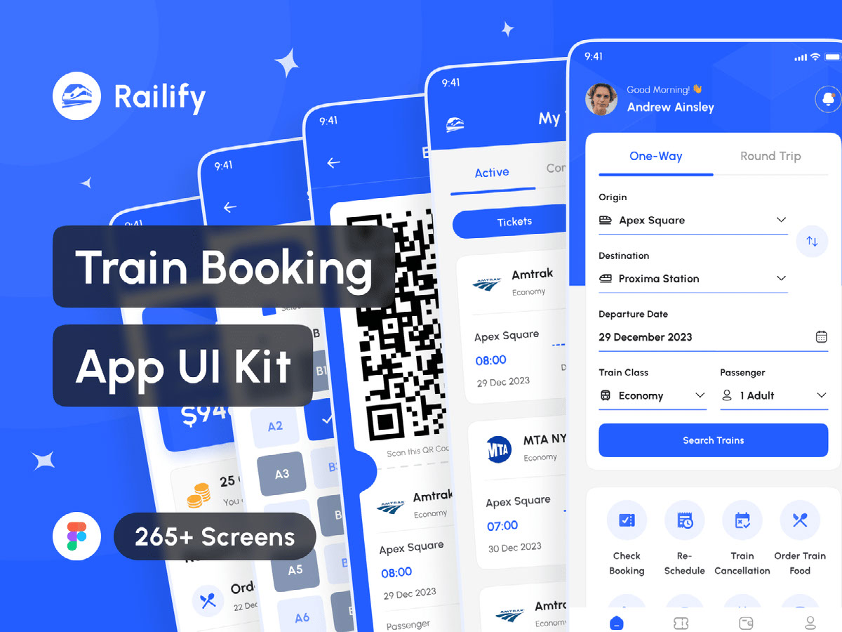 Railify - Train Booking App UI Kit on Behance :: Behance