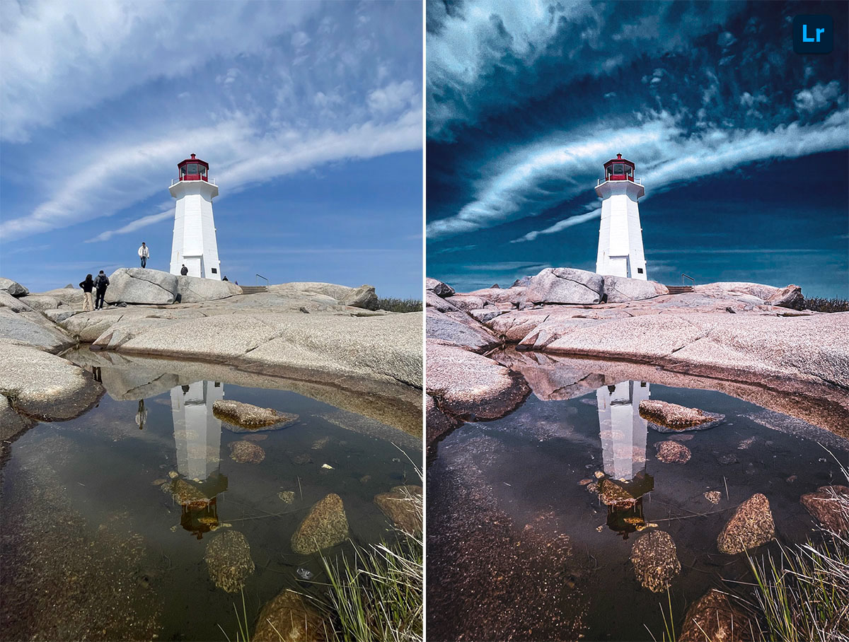 Peggy’s Cove Lighthouse Reflection | Edit | Photoshop Lightroom