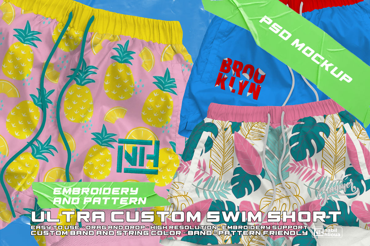 ultra custom swim short mockup psd template on Behance :: Behance