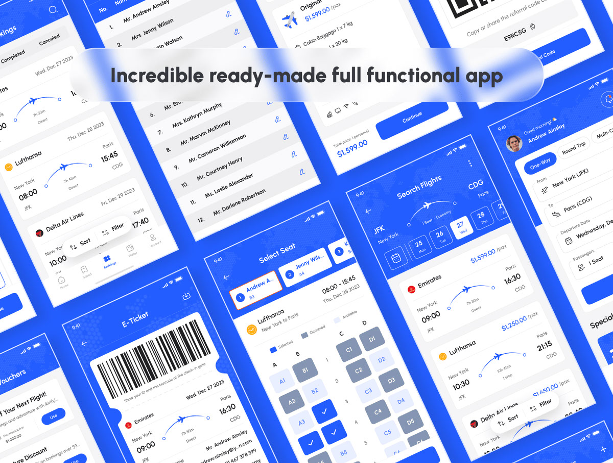 Airify - Flight Booking App UI Kit on Behance :: Behance Airify - Flight Booking App UI Kit on Behance :: Behance