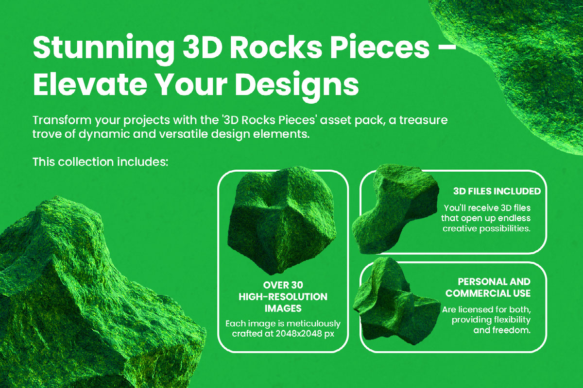Free 3D Rock Pieces on Behance :: Behance