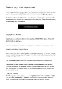 French Voyager - Chic Ligature Serif :: Behance