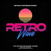 Retro wave - Text effect l PSD file on Behance