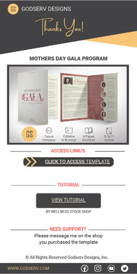 Vintage Mothers Day Program Template for Canva :: Behance