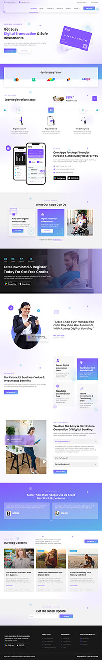Digital Bank & Financial Investment | WordPress Website on Behance