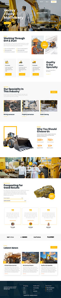 Heavy Equipment Rental WordPress Website | Web Design :: Behance
