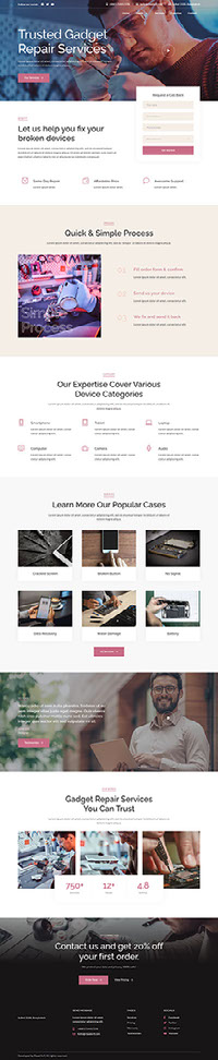 Gadget Repair Services Website | Web Design :: Behance