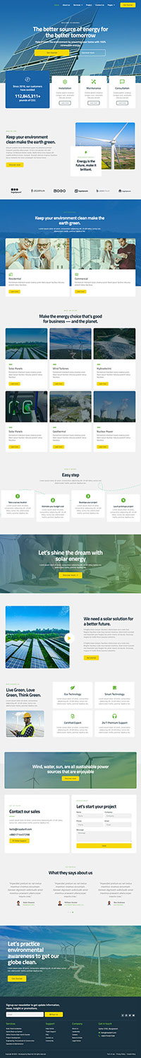 Green Energy & Technology Company Website | Web Design :: Behance