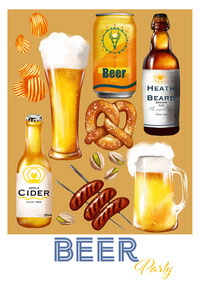 Food illustration, Beer party on Behance