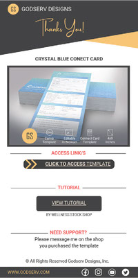 Crystal Blue Connect Card Template for Canva :: Behance
